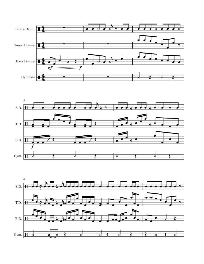 Mumbo Jumbo - colbyhowto Sheet Music for Snare drum, Crash, Tenor drum ...