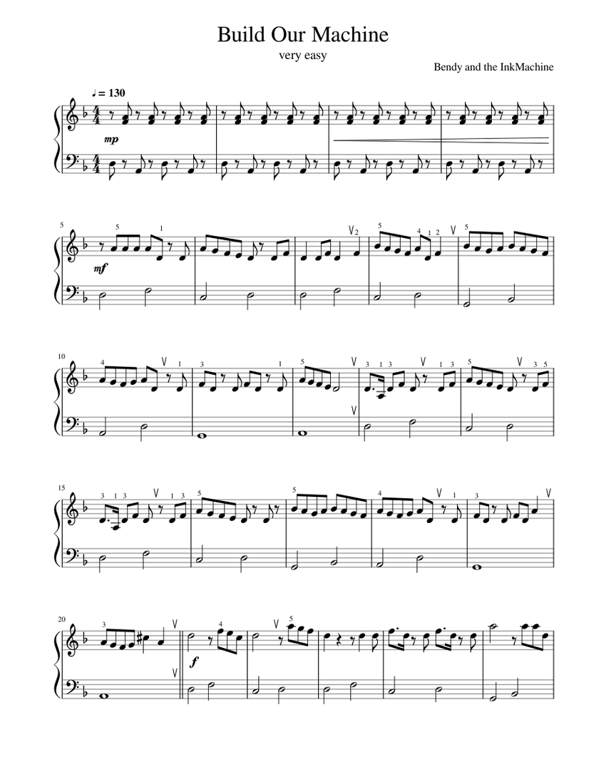 Build Our Machine Sheet Music for Piano (Solo) Easy | MuseScore.com