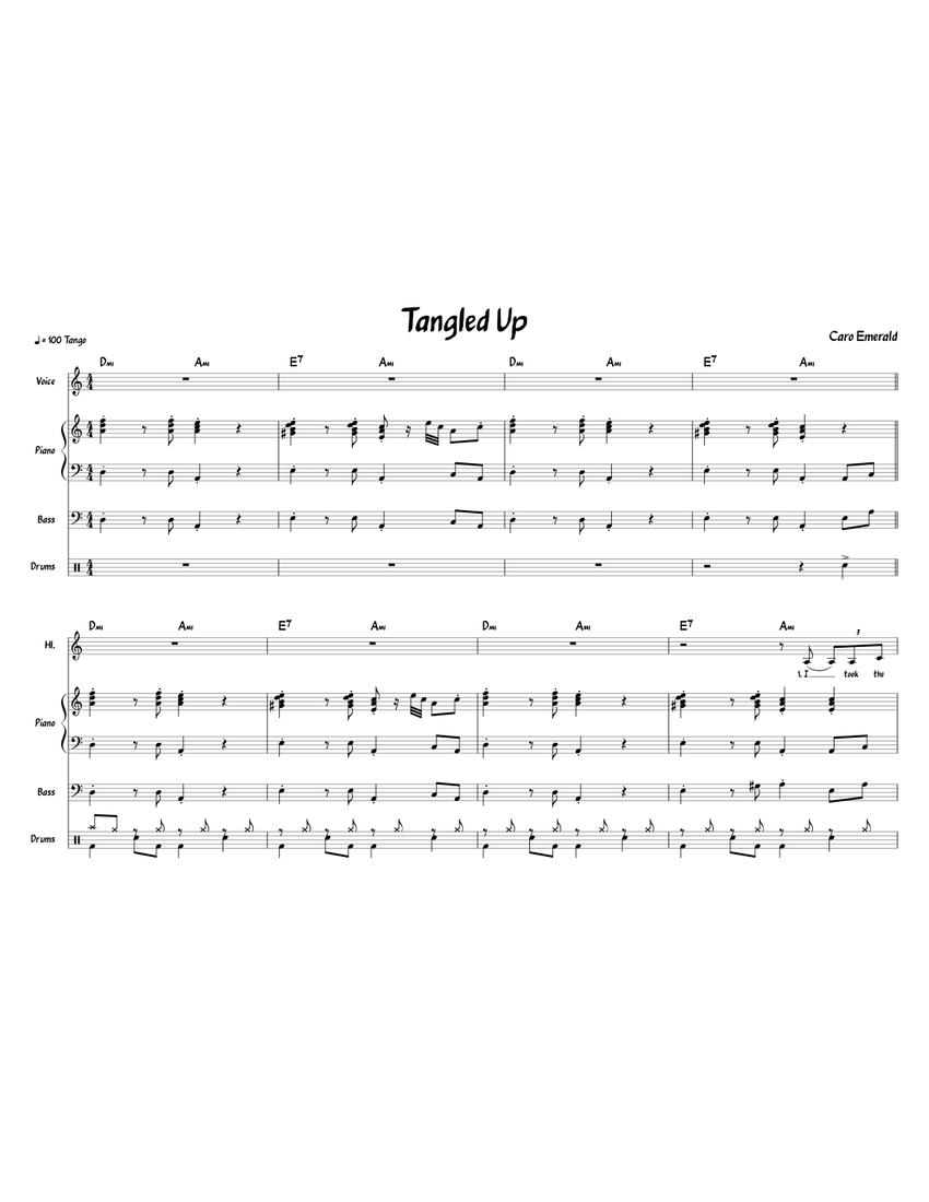 Tangled Up - Caro Emerald Sheet Music with Chords for Piano, Vocals ...