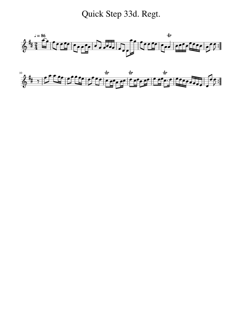 Quick Step 33d. Regt. Sheet music for Piano (Solo) Easy | Musescore.com