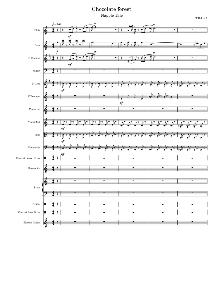 Napple Tale - Chocolate forest Sheet Music for Piano, Flute, Oboe, Clarinet in b-flat & more ...