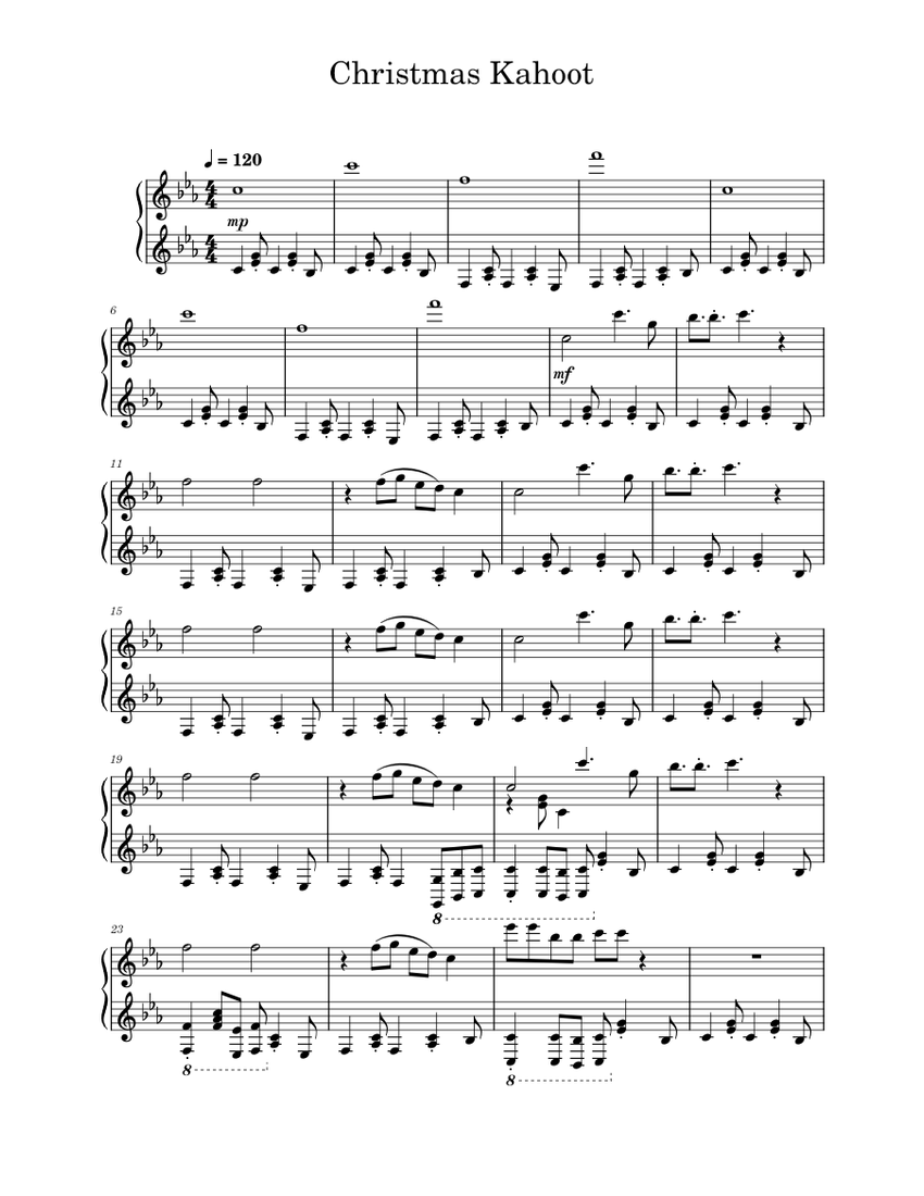 Kahoot! Christmas Lobby Music 2020 | Piano Sheet Music for Piano (Solo ...