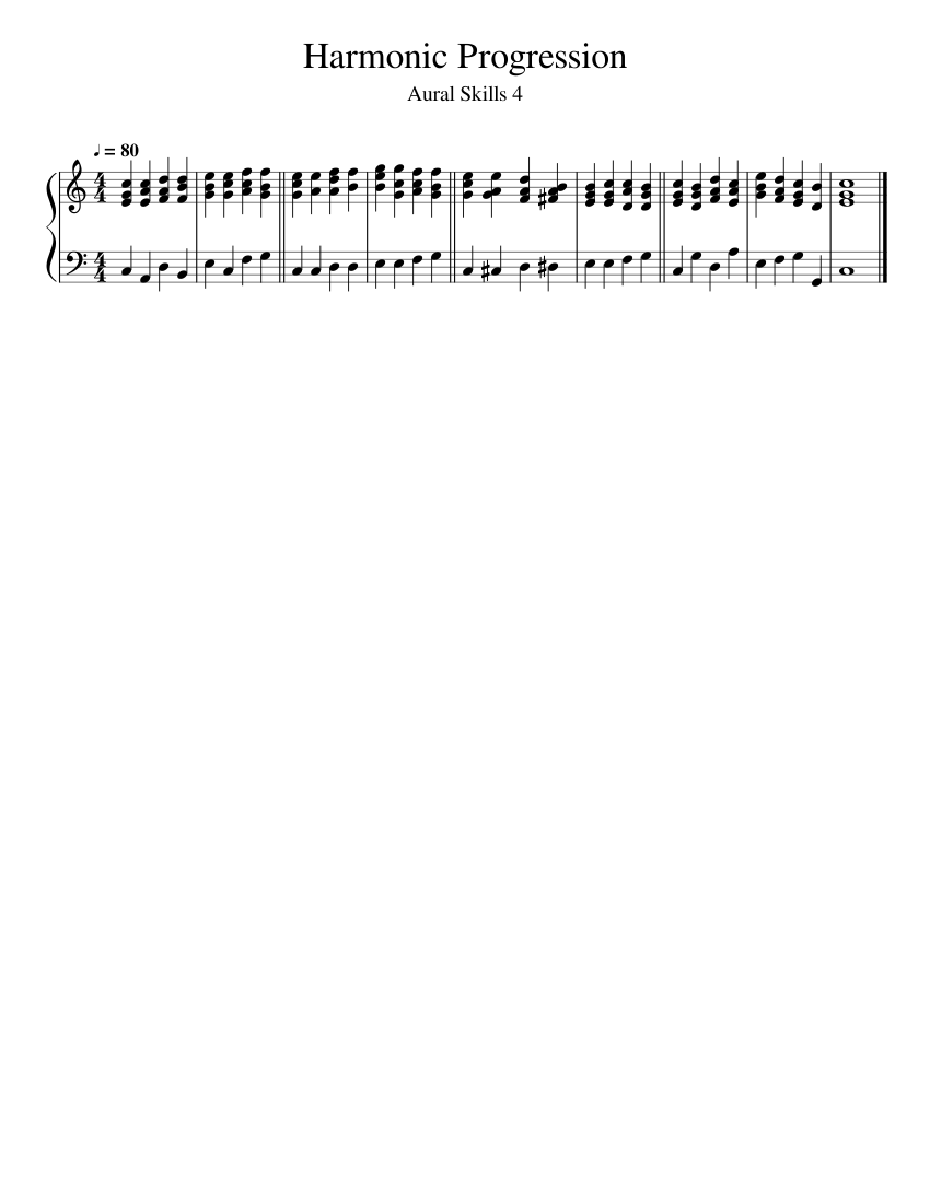 Harmonic_Progression Aural Skills 4 Sheet music for Piano (Solo ...