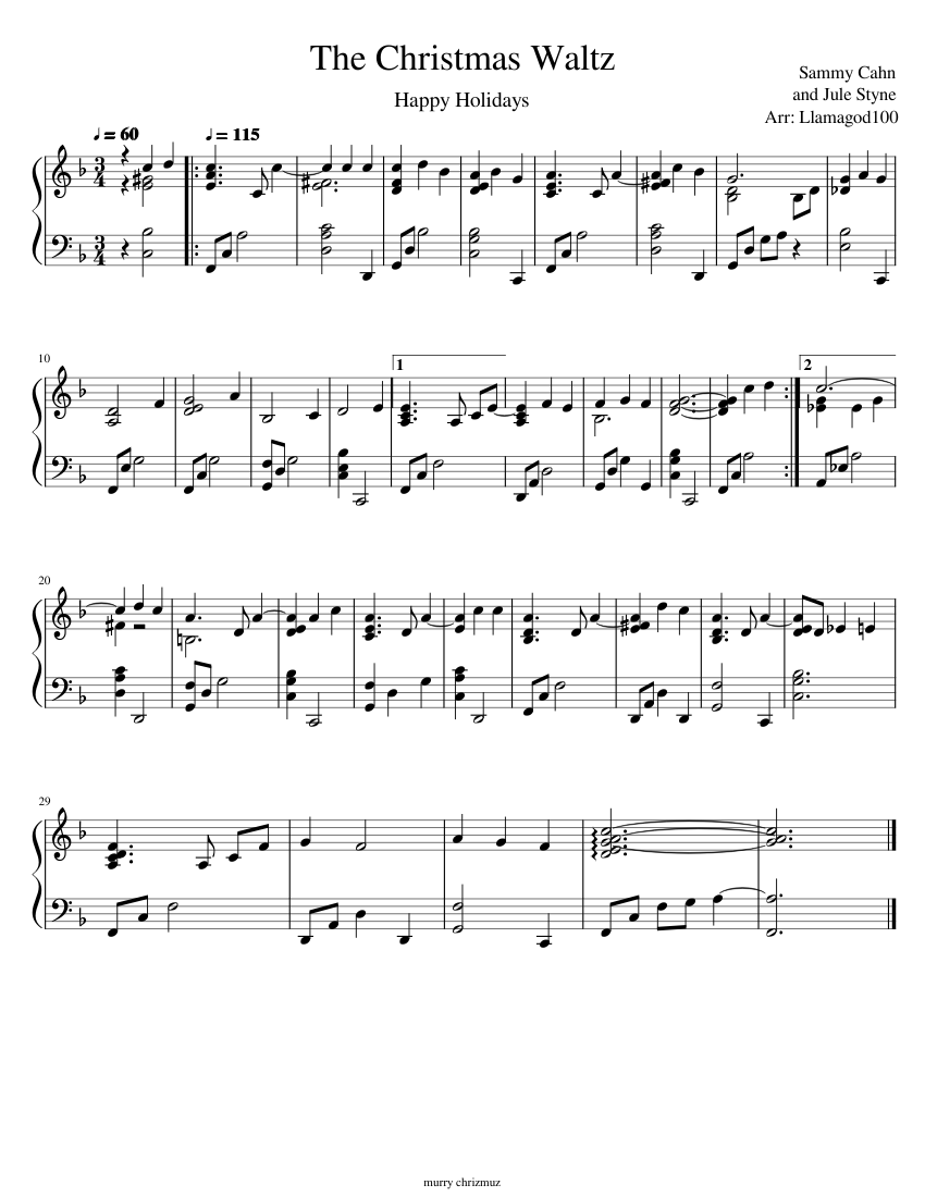 Christmas Waltz Sheet music for Piano (Solo) | Musescore.com