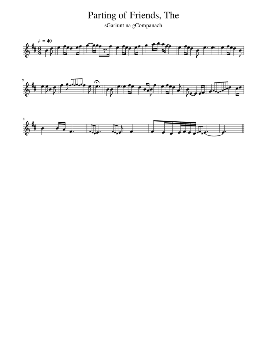 The Parting of Friends Sheet music for Piano (Solo) Easy | Musescore.com