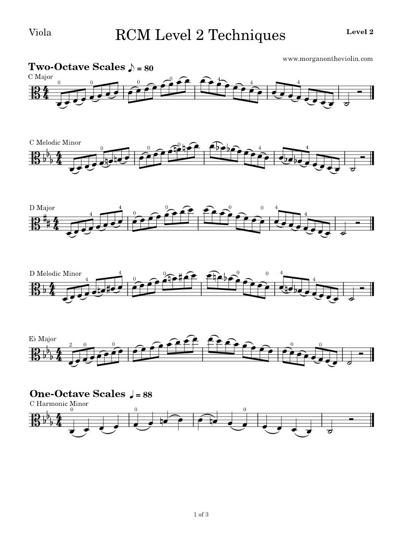 Viola RCM Level 2 Scales and Technique Sheet music for Viola (Solo ...