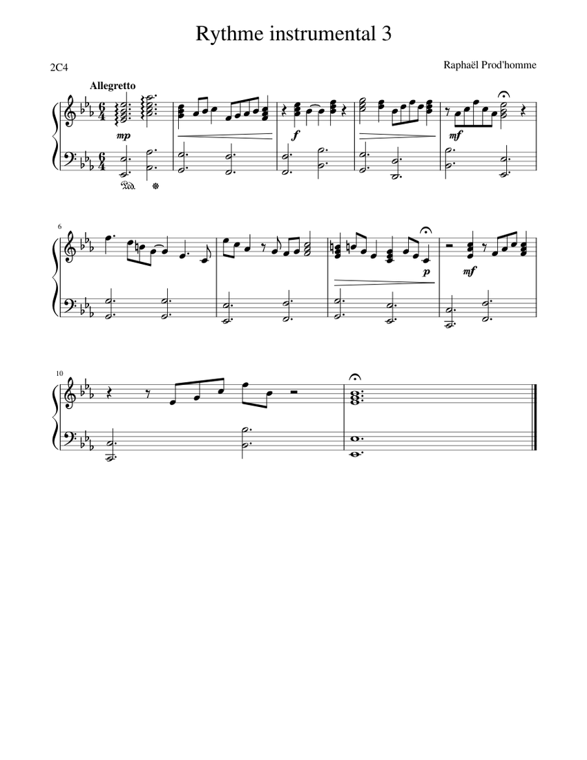 Rythme_instrumental_3 Sheet music for Piano (Solo) Easy | Musescore.com