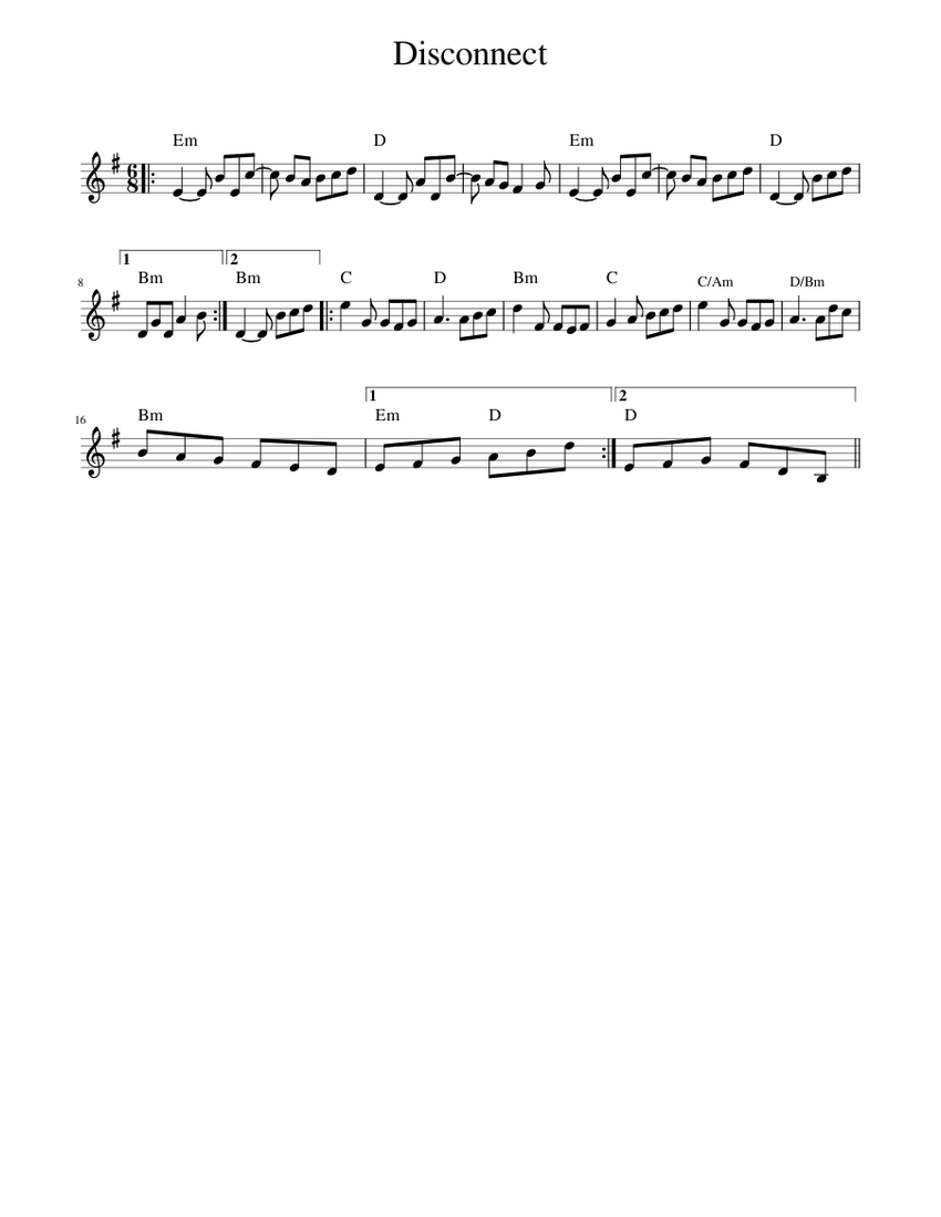 Disconnect Sheet music for Piano (Solo) | Musescore.com