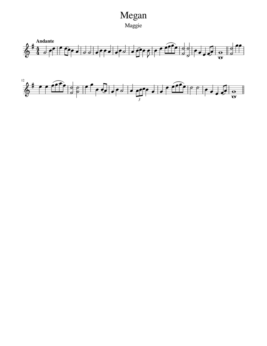Megan Sheet music for Piano (Solo) Easy | Musescore.com