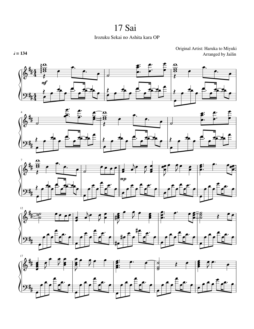 17 Sai Sheet Music for Piano (Solo) | MuseScore.com