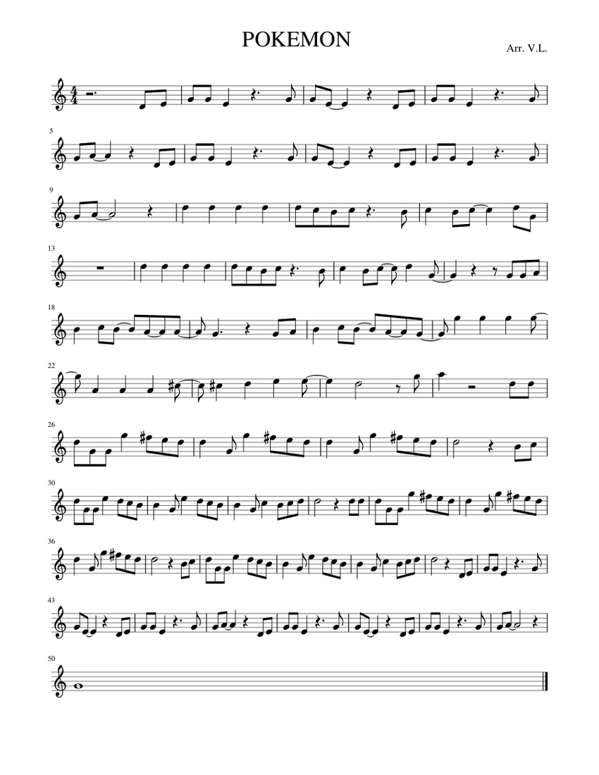POKEMON Sheet music for Piano (Solo) Easy | Musescore.com