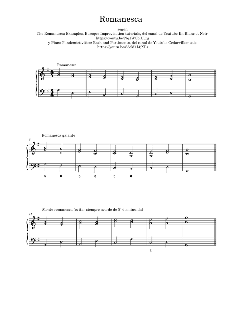 Romanesca Sheet music for Harpsichord (Solo) | Musescore.com