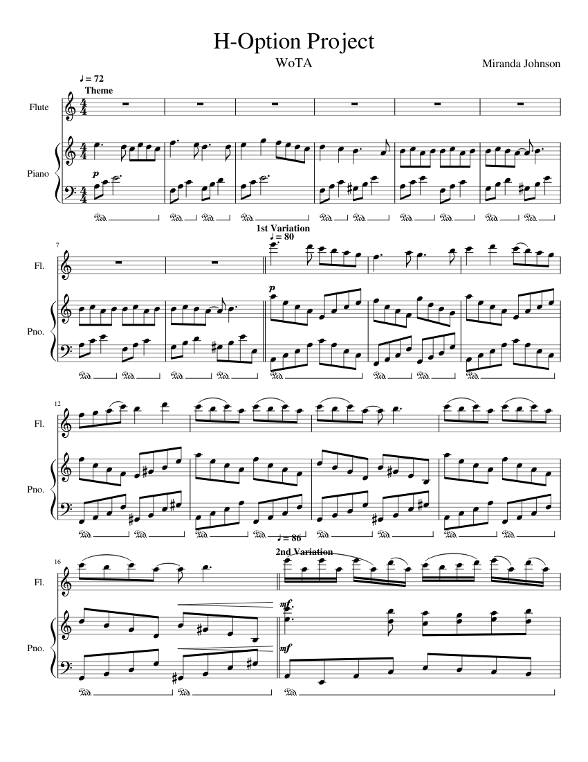 Theme and Variations - piano tutorial