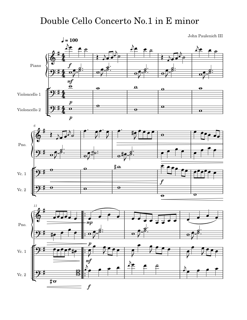Double_Cello_Concerto_No.1_in_E_minor Sheet music for Piano, Cello ...