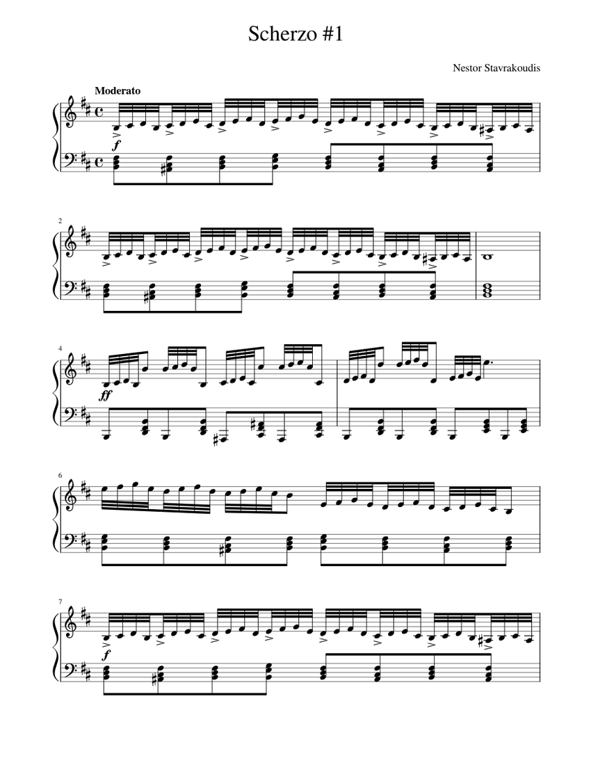 Scherzo #1 | Nestor Stavrakoudis Sheet music for Piano (Solo ...