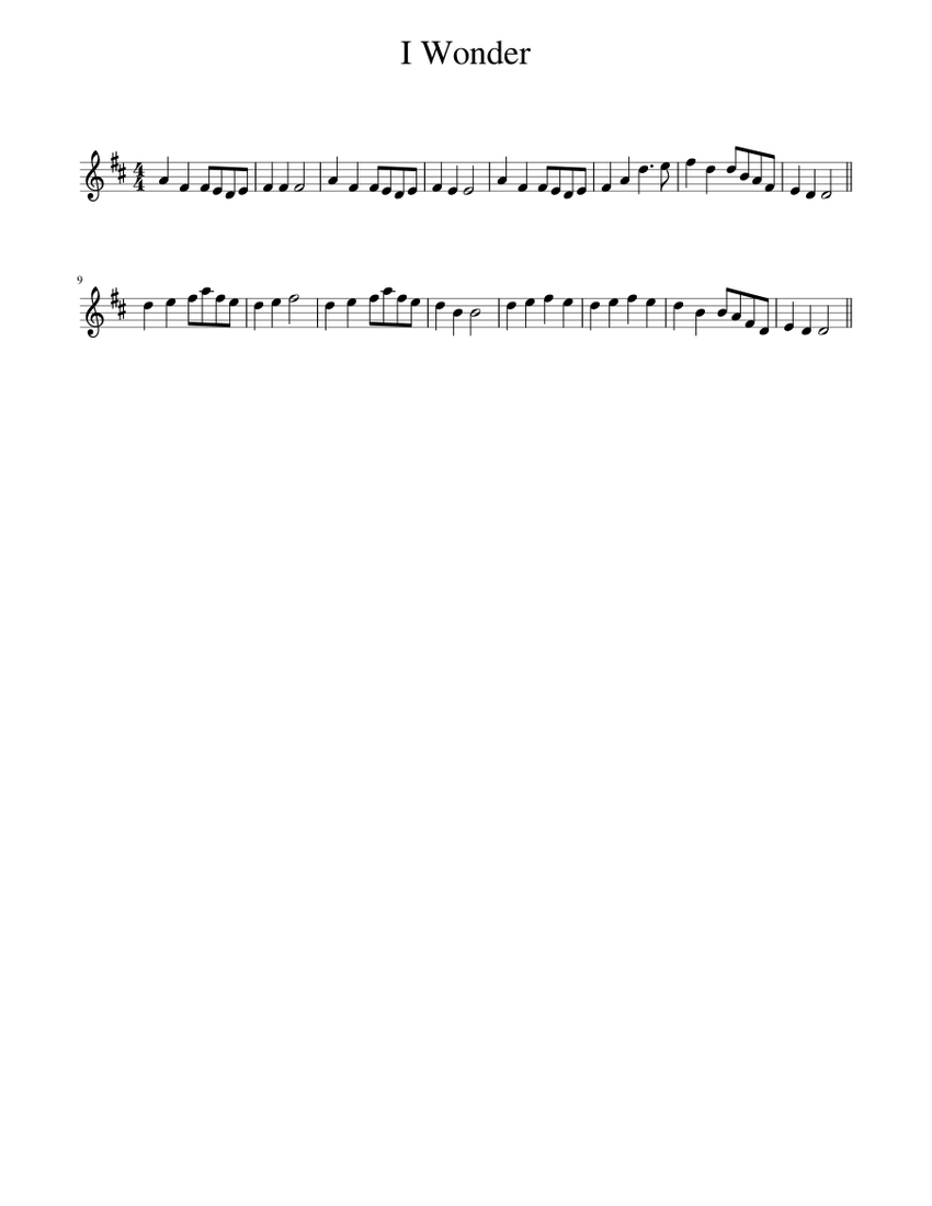 I Wonder Sheet music for Piano (Solo) | Musescore.com