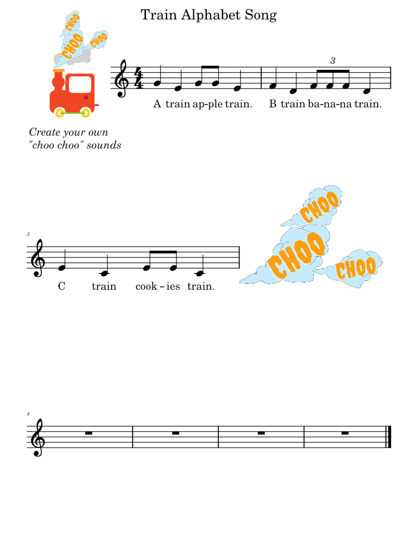 Train Alphabet Song Sheet music for Piano (Solo) Easy | Musescore.com