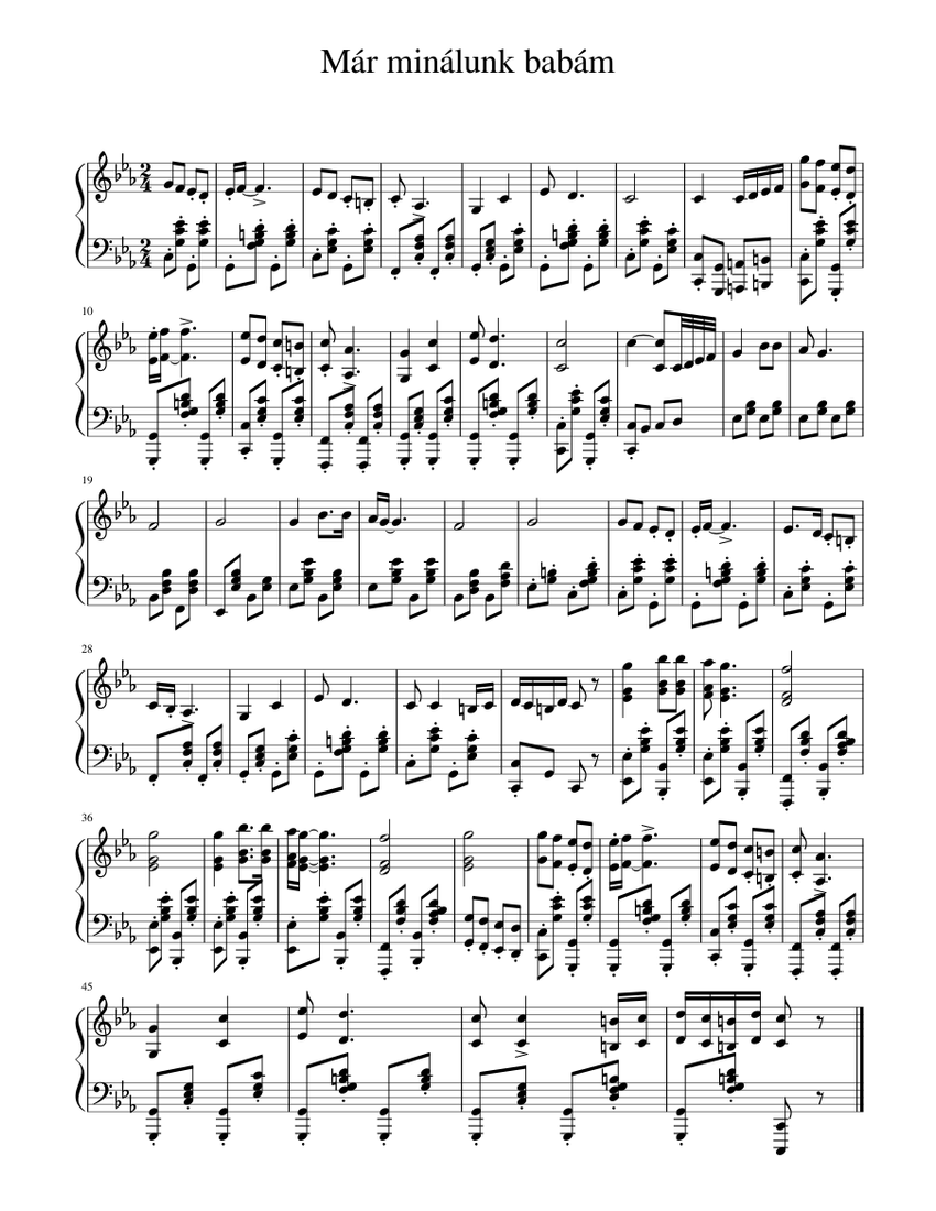 Már minálunk babám Sheet Music for Piano (Solo) | MuseScore.com