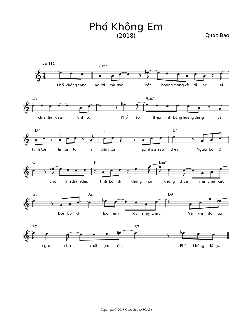 Pho Khong Em Sheet music for Piano (Solo) | Musescore.com