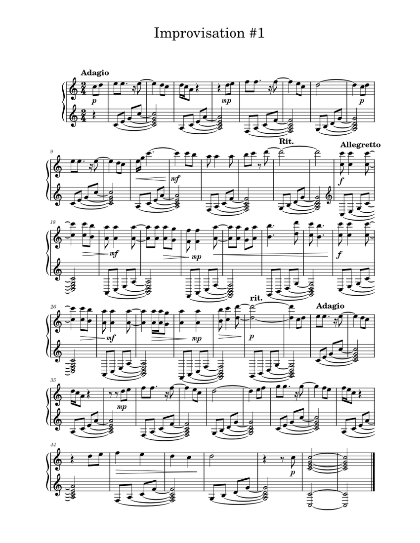 Improvisation_#1 Sheet music for Piano (Solo) Easy | Musescore.com