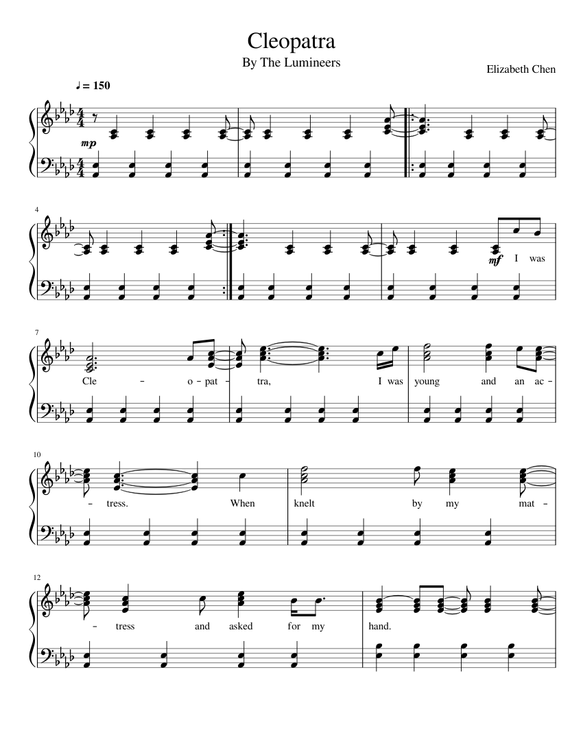 Cleopatra (INCOMPLETE) Sheet music for Piano (Solo) Easy | Musescore.com