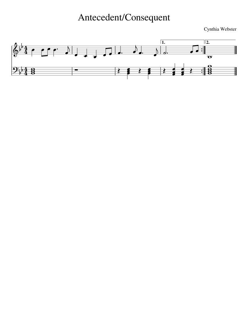 Antecedent/Consequent Sheet music for Piano (Solo) Easy | Musescore.com