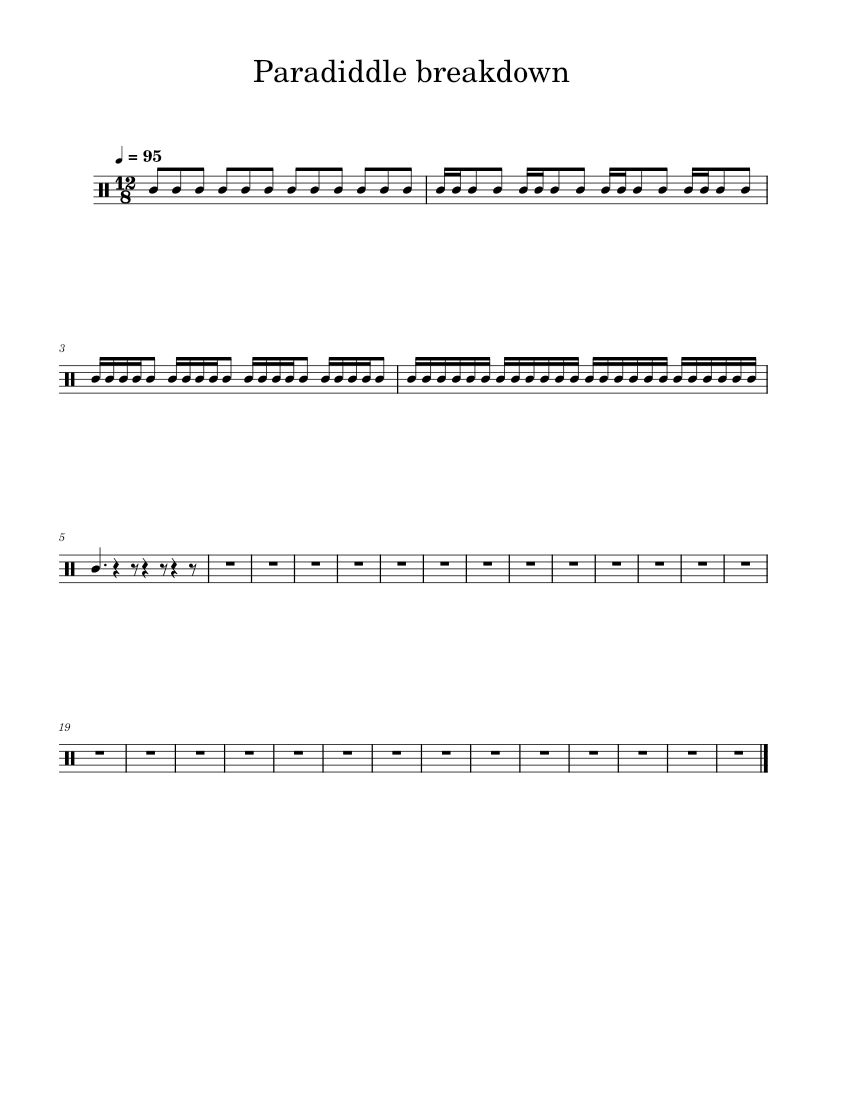 Paradiddle breakdown Sheet music for Snare drum (Solo) | Musescore.com