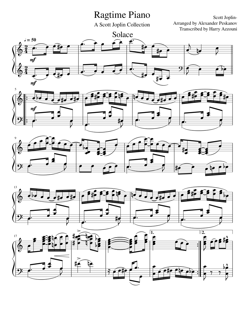 Ragtime Piano Sheet Music for Piano (Solo) | MuseScore.com