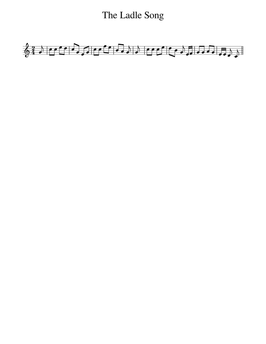 The Ladle Song Sheet music for Piano (Solo) | Musescore.com