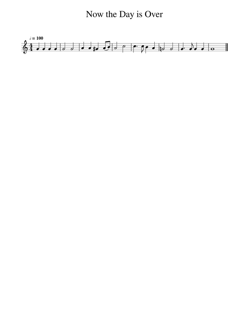 Now the Day is Over Sheet music for Piano (Solo) Easy | Musescore.com