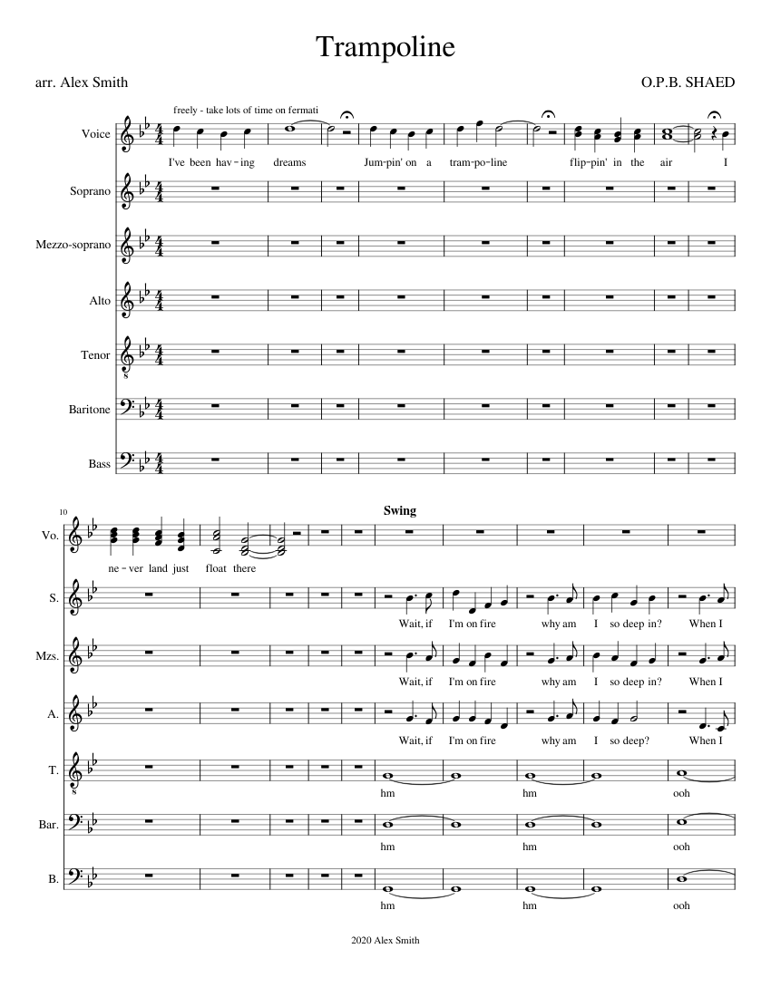 Trampoline FINAL-2 Sheet Music for Soprano, Alto, Tenor, Bass voice ...