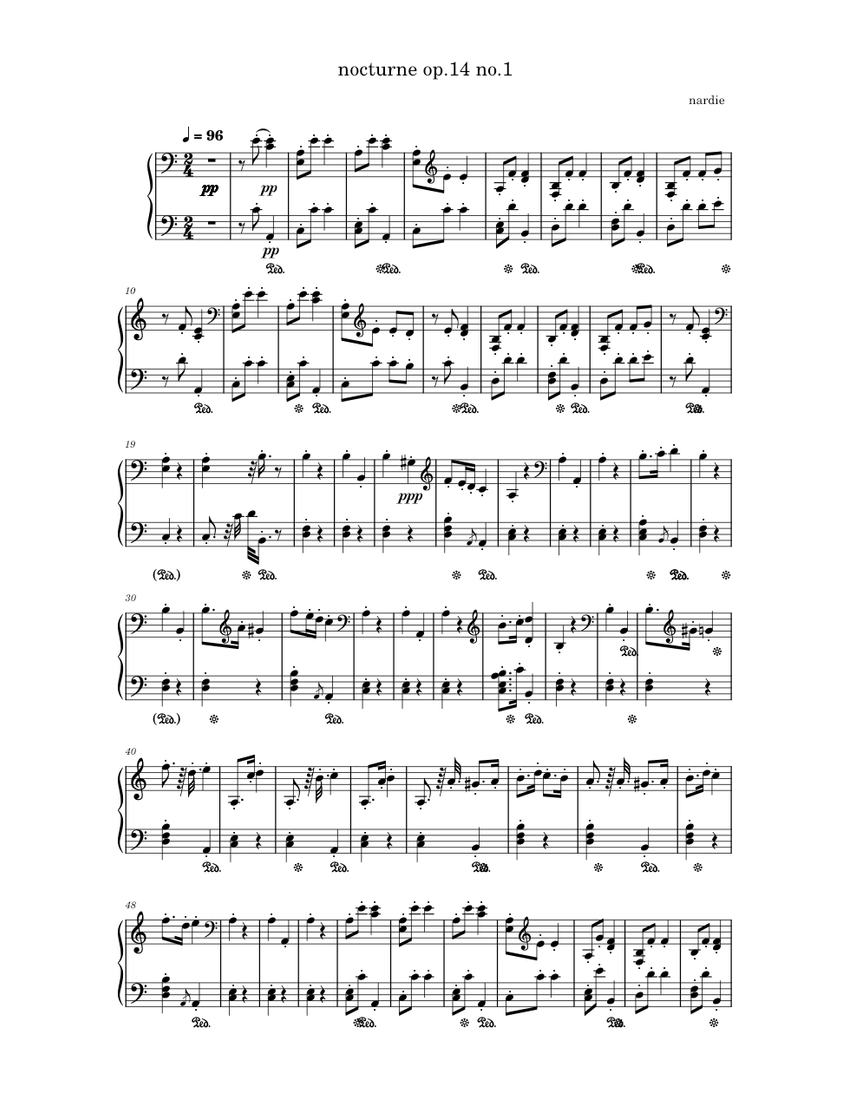 nocturne op.14 no.1 - piano tutorial