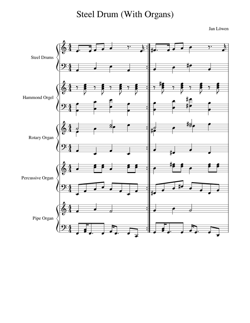 Steel Drum (With Organs) Sheet music for Organ, Steel drums (Mixed ...
