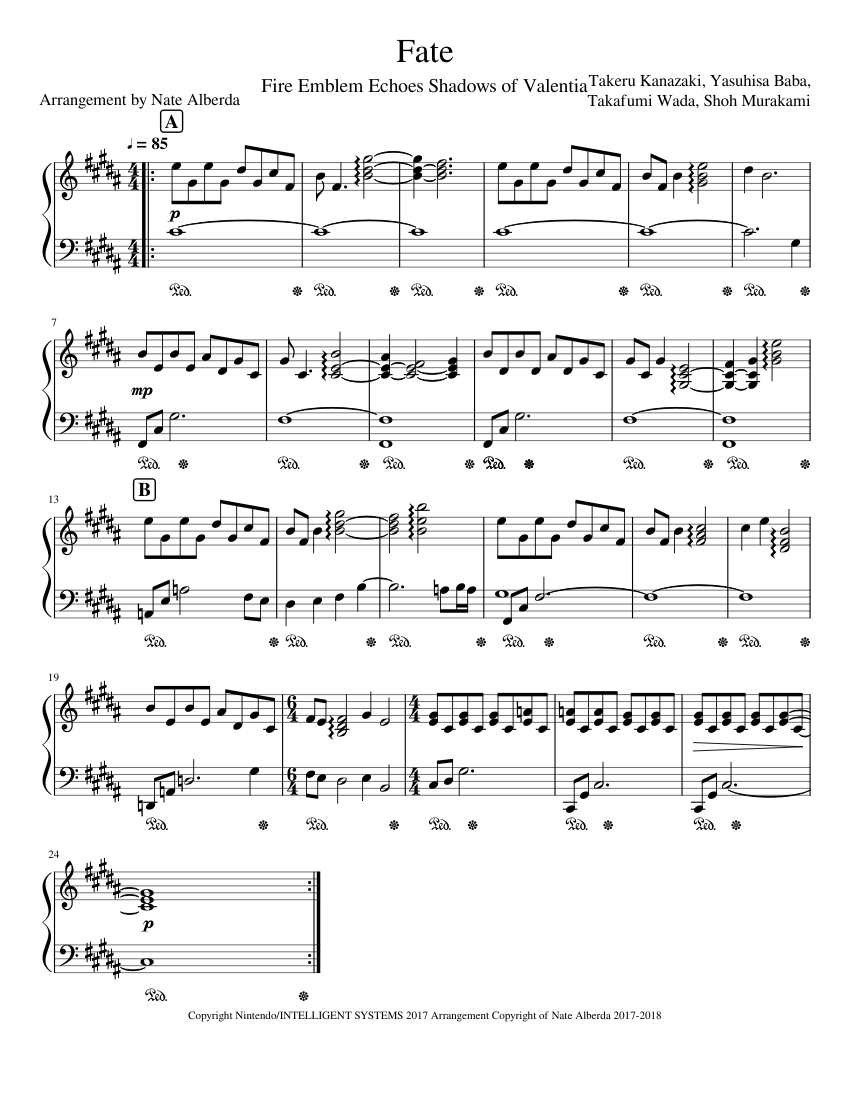 Fate Sheet Music for Piano (Solo) Easy | MuseScore.com