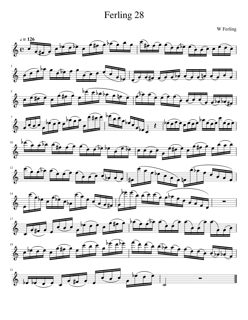 Ferling 28 Sheet Music for Saxophone alto (Solo) | MuseScore.com