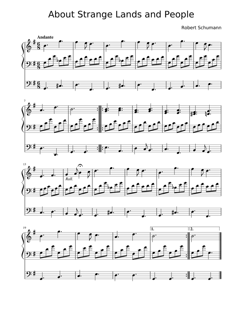 About_Strange_Lands_and_People Sheet Music for Piano (Solo) easy ...