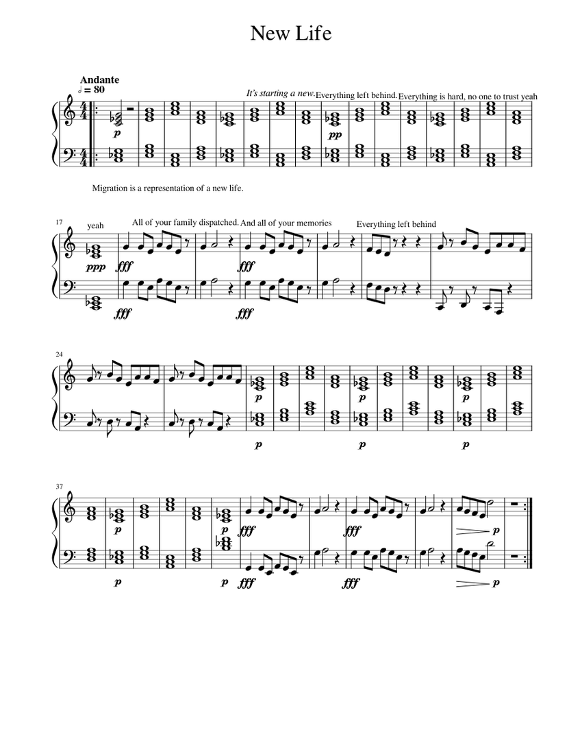 New Life Sheet music for Piano (Piano Duo) | Musescore.com