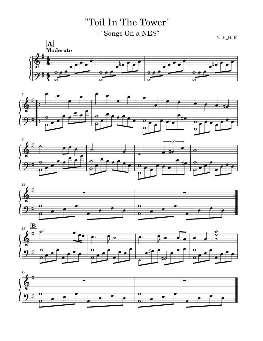 Toil In The Castle Sheet music for Synthesizer (Solo) | Musescore.com