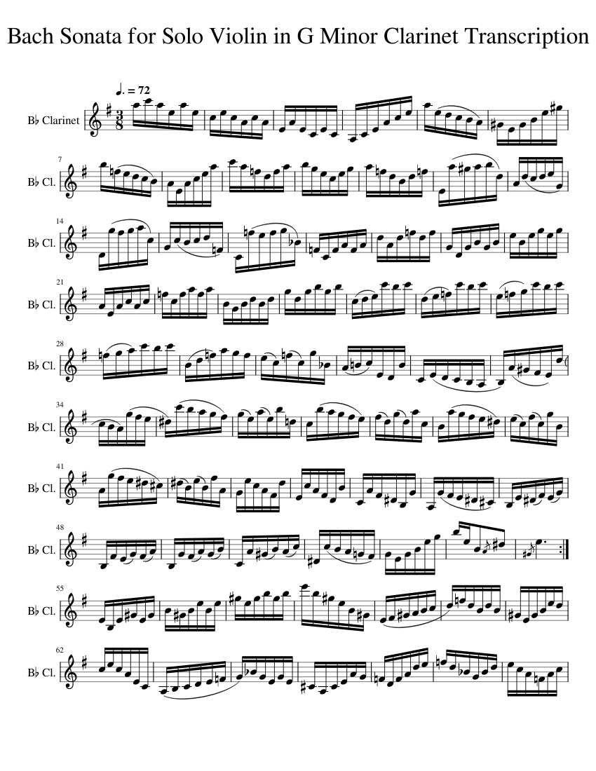 Violin Sonata No.1 in G minor, BWV 1001 – Johann Sebastian Bach Bach ...