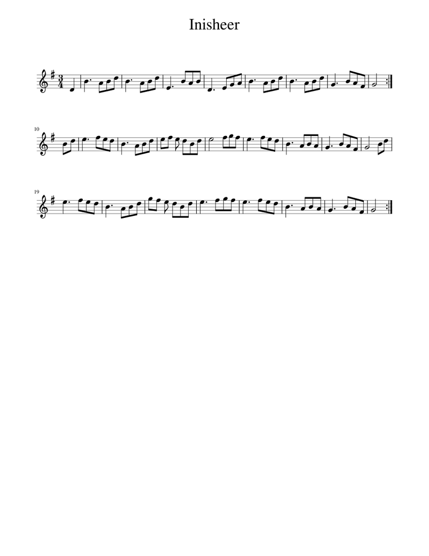 Inisheer Sheet music for Piano (Solo) Easy | Musescore.com