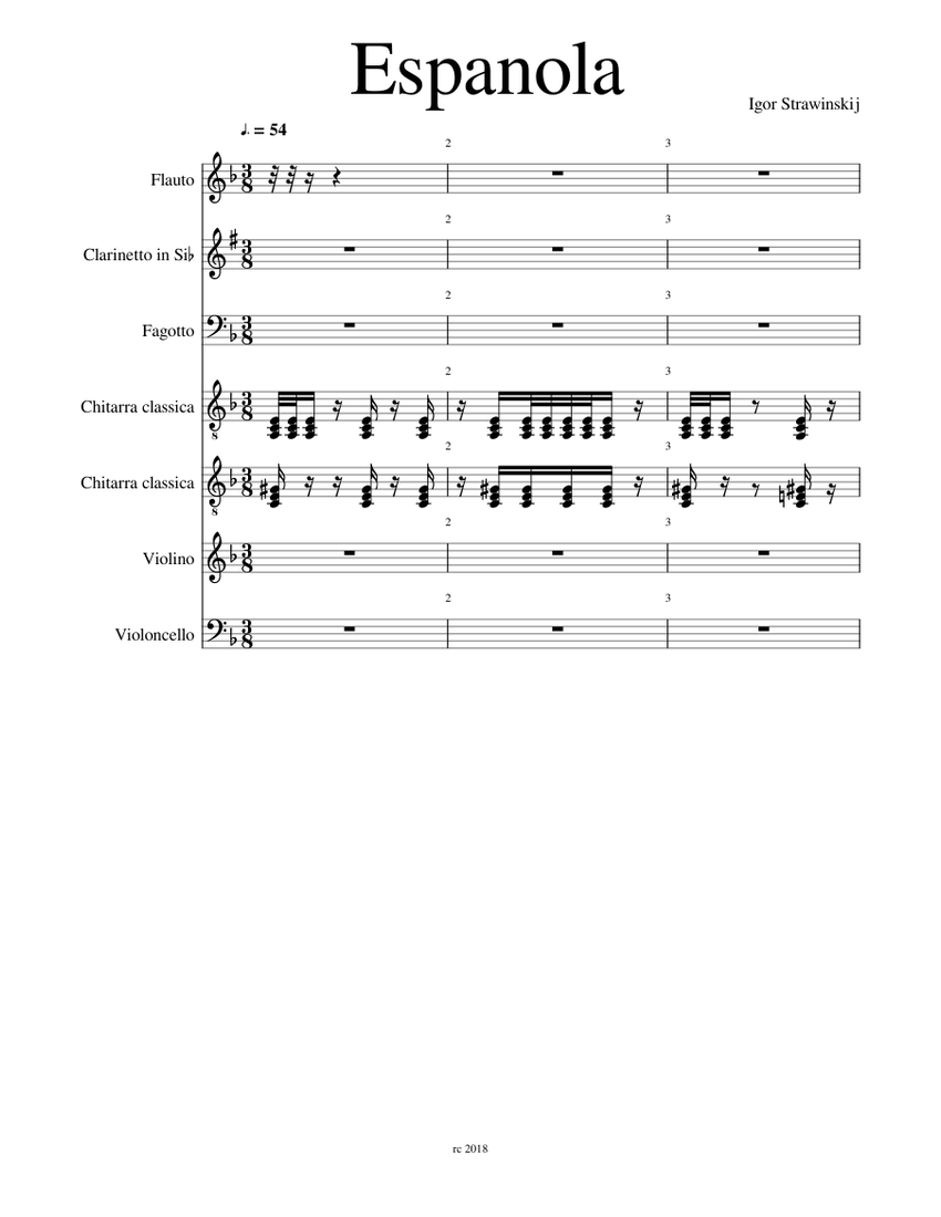 ESPANOLA Sheet music for Flute, Clarinet in b-flat, Bassoon, Violin ...