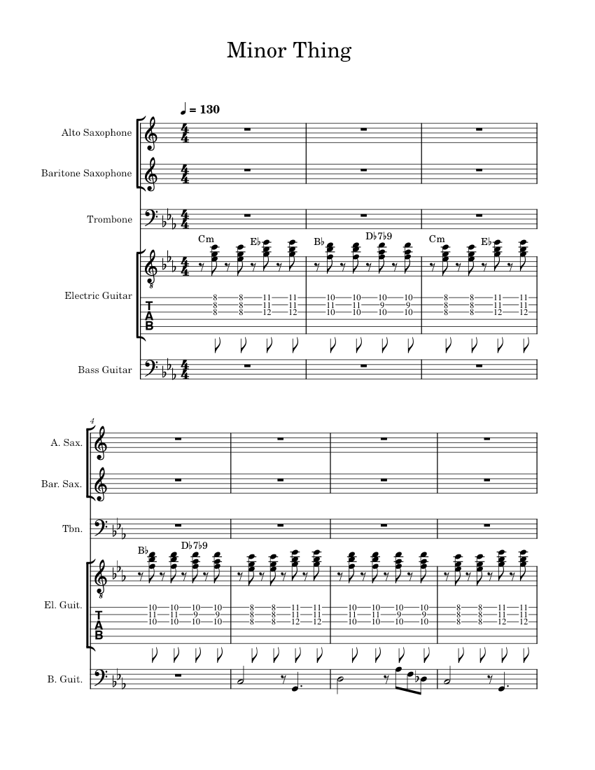 Minor Thing Sheet music for Trombone, Saxophone alto, Saxophone ...