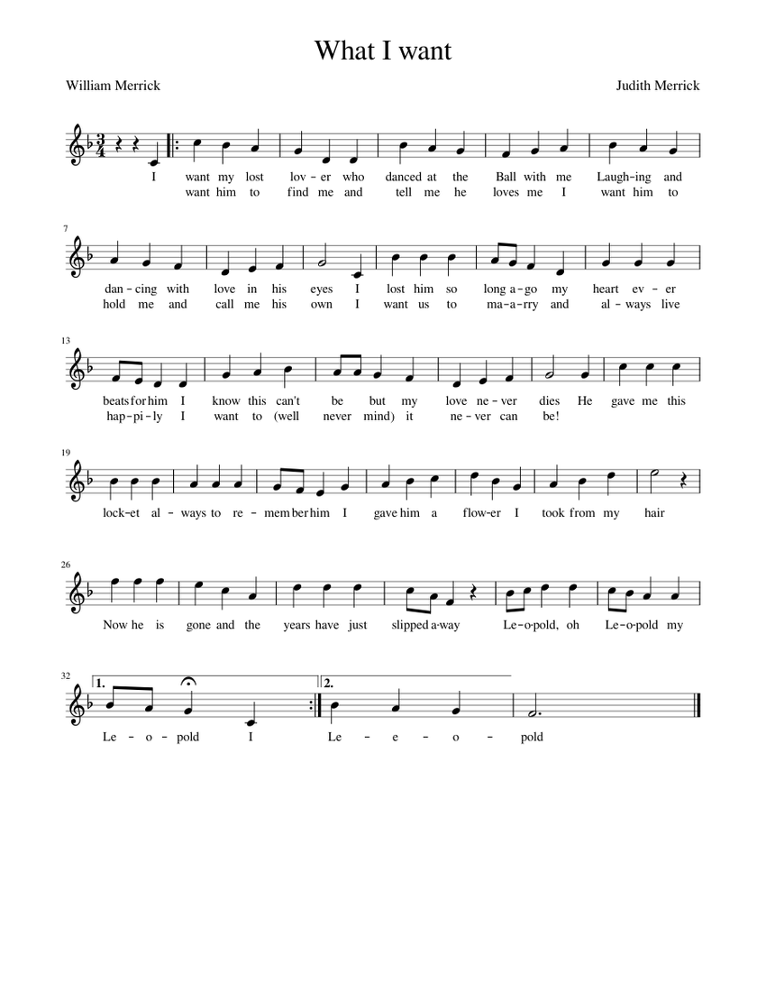 5 What I want Sheet Music for Vocals (Solo) | MuseScore.com