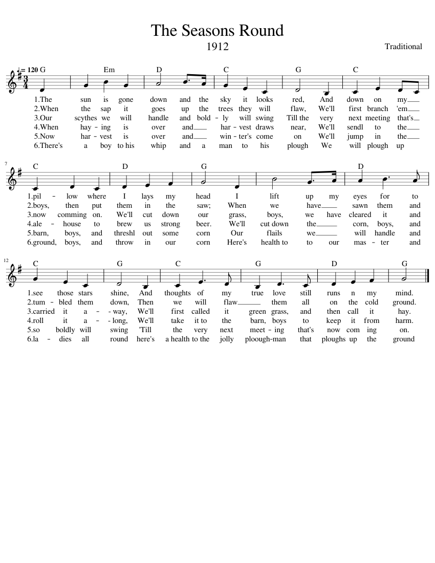 The Seasons Round Sheet music for Piano (Solo) Easy | Musescore.com