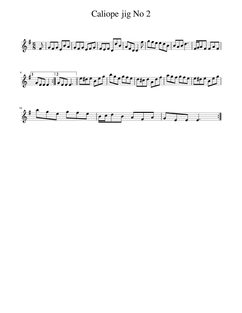 Caliope jig No 2 Sheet music for Piano (Solo) Easy | Musescore.com
