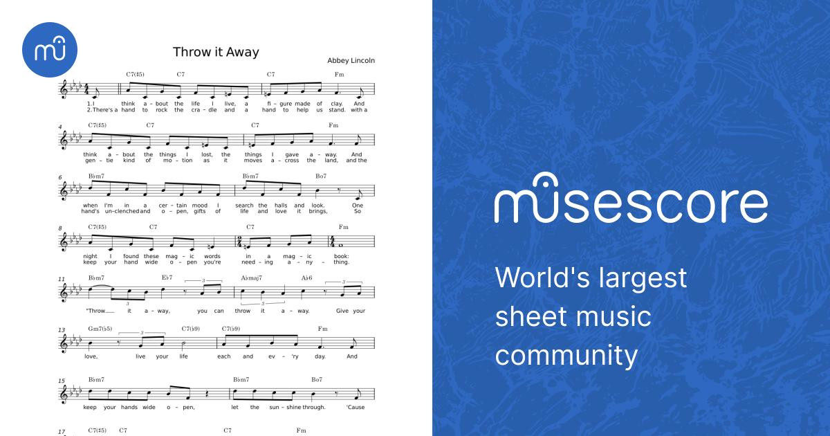 Throw it Away - Abbey Lincoln Sheet Music with Chords for Synthesizer ...