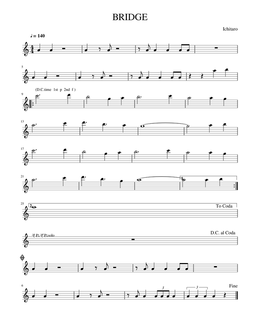 BRIDGE Sheet music for Piano (Solo) Easy | Musescore.com