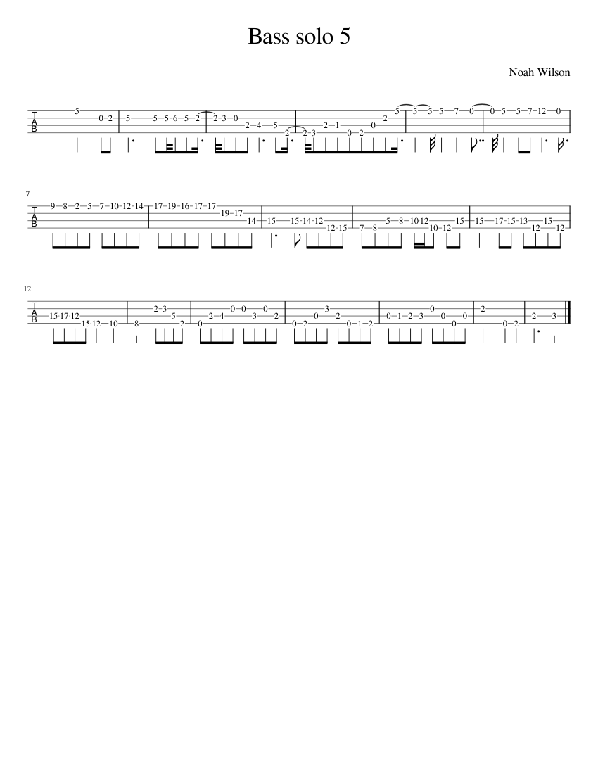 Bass solo 5 Sheet music for Bass guitar (Solo) | Musescore.com