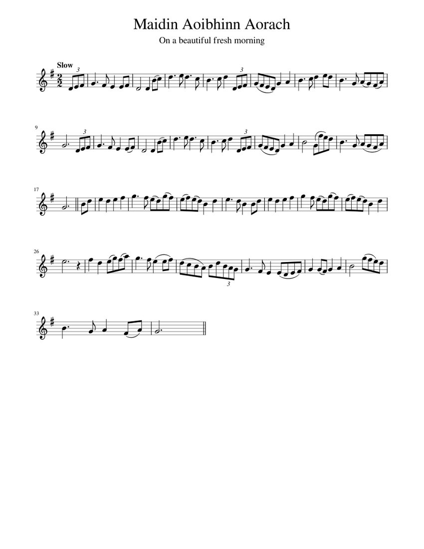 Maidin Aoibhinn Aorach Sheet music for Piano (Solo) | Musescore.com