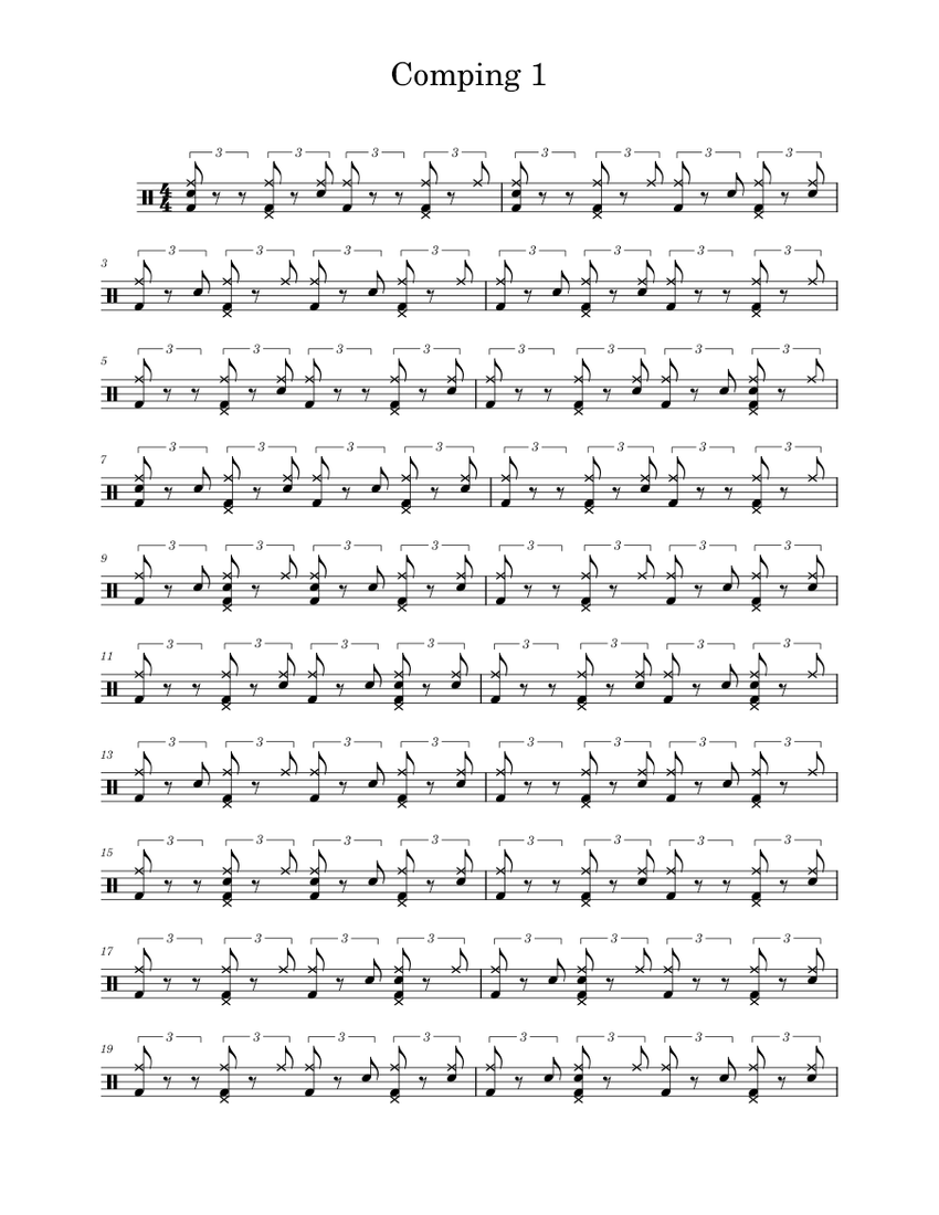 The Art of Bop Drumming – John Riley Comping 1 Sheet Music for Drum ...